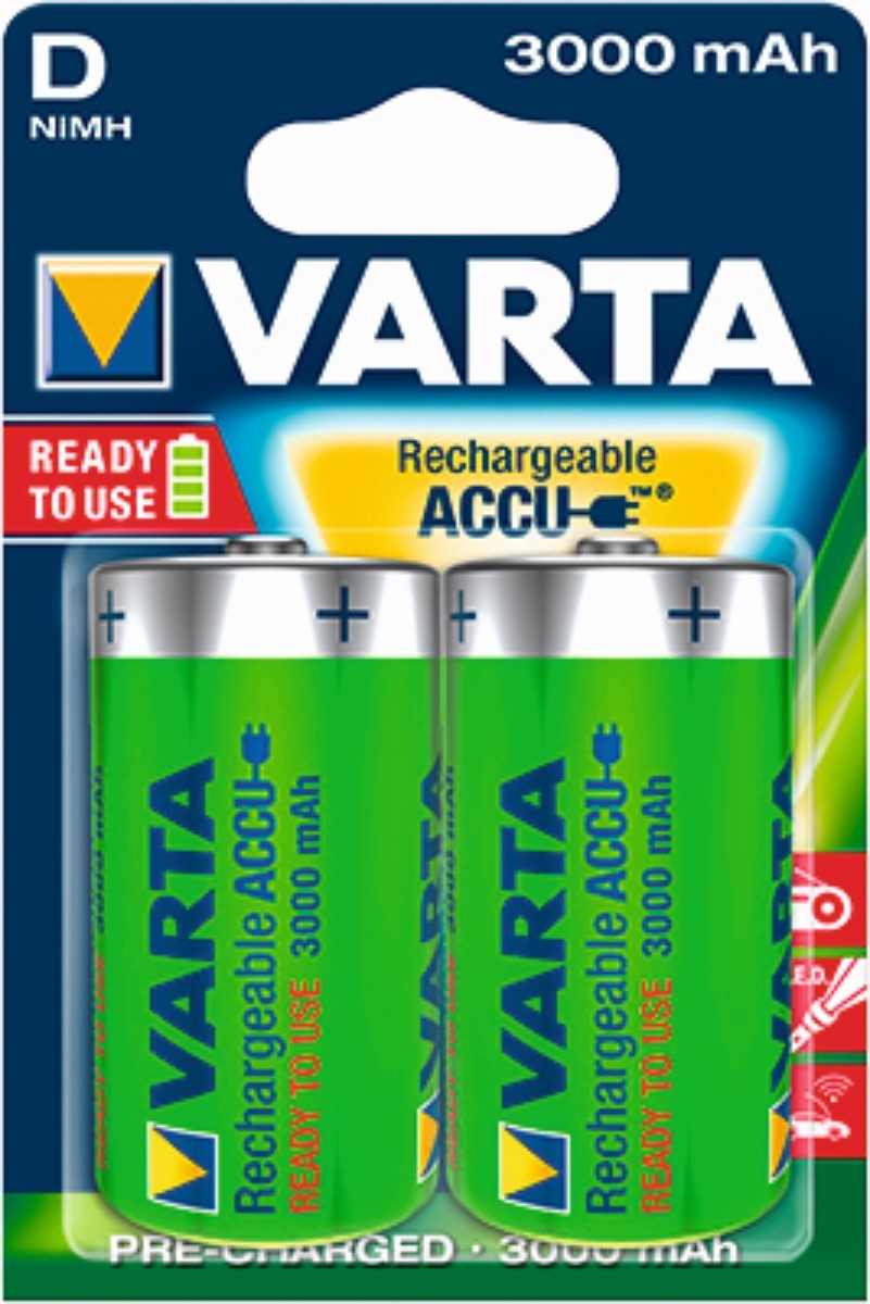 Piles Varta rechargeables - LR 20 - 2 pièces